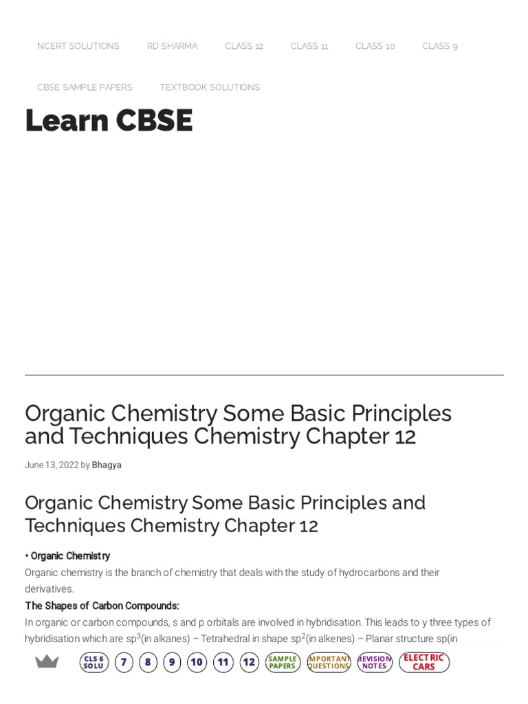 Organic Chemistry Some Basic Principles and Techniques Chemistry ...