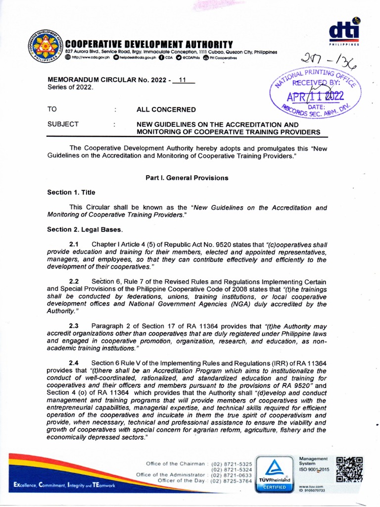 MC 2022 11 NPO 1 Guidelines On Accreditation & Monitoring ATPs | PDF