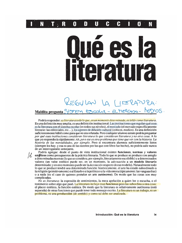 Link Daniel Que Es La Literatura--- | PDF | Placer | Poesía
