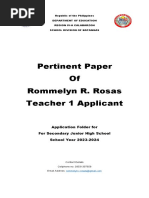 Cover Page For Applicants Folder | PDF