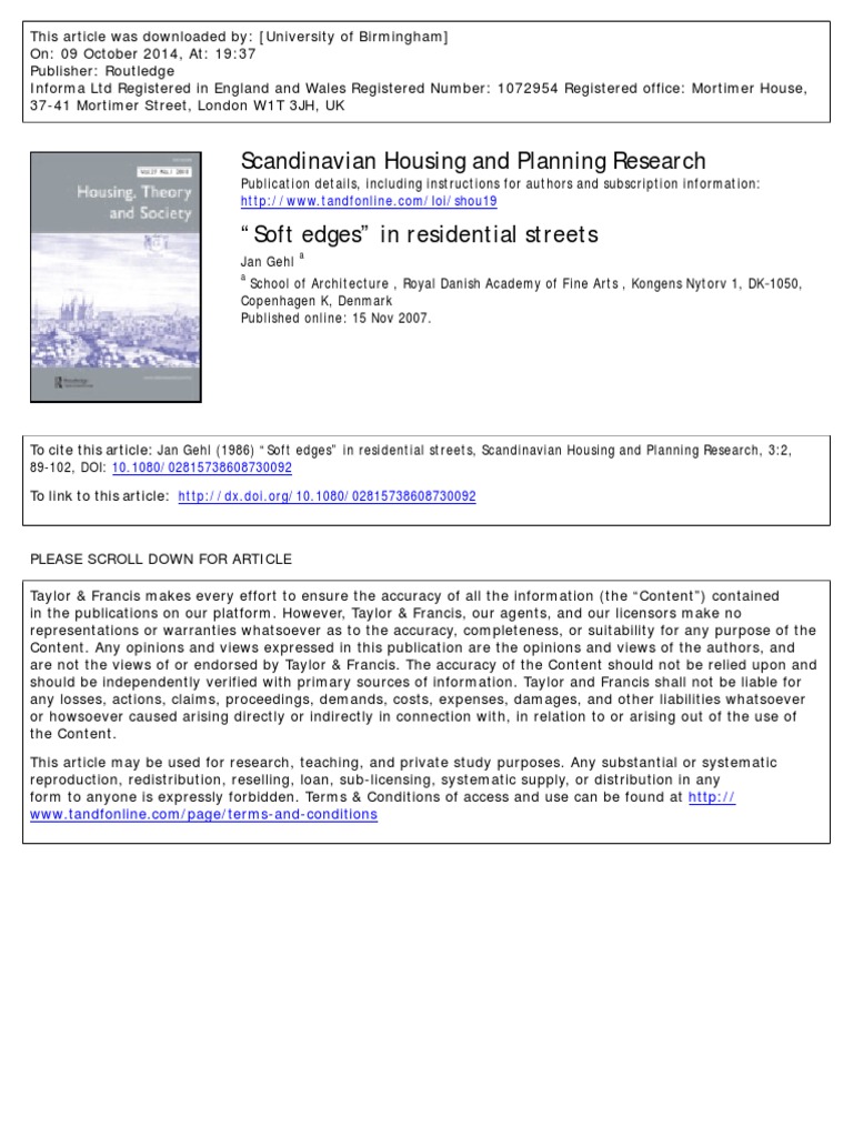 Soft Edges in Residential Streets | PDF | Denmark | Copenhagen