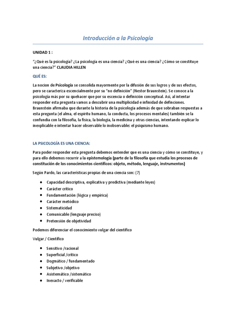 Introduccion A La 'Psicologia | PDF | Sicología | Conocimiento