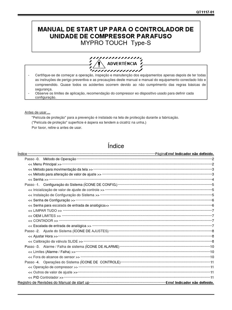 Manual Painel Mypro Touch | PDF