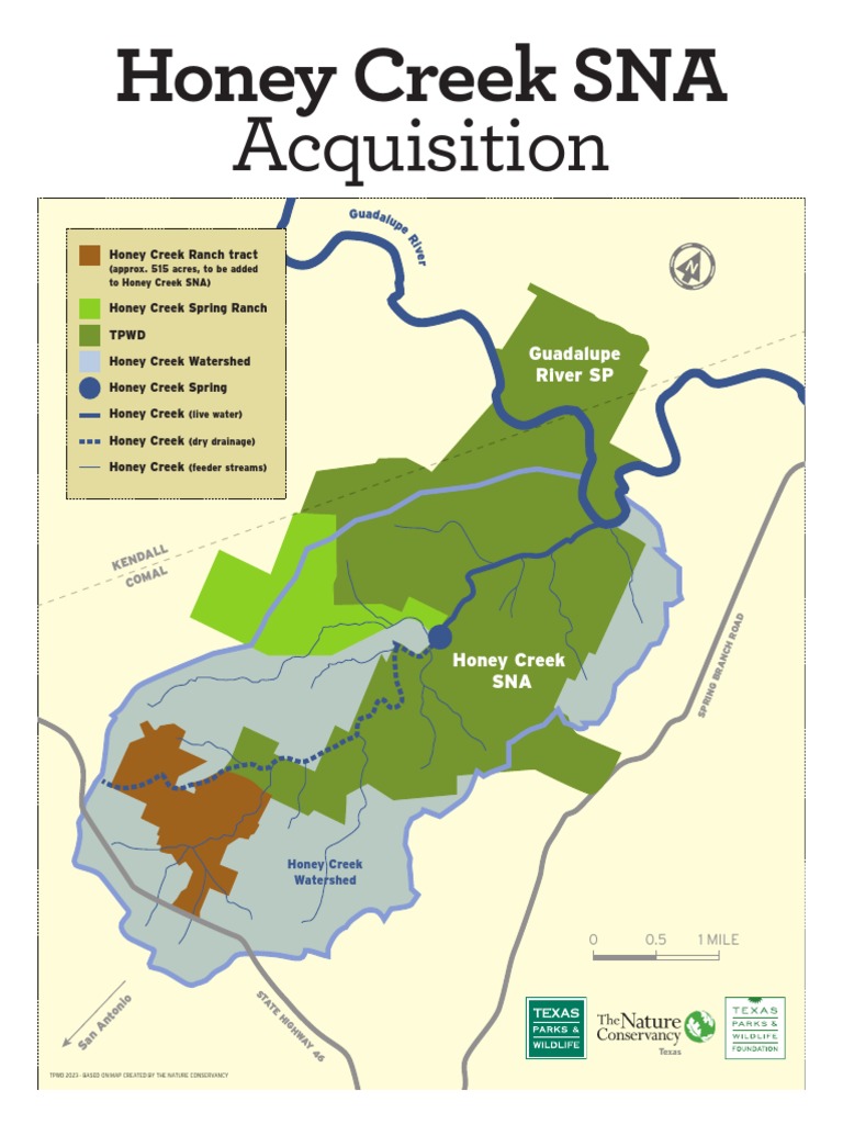 Honey Creek SNA Map | Download Free PDF | Earth Sciences | Water