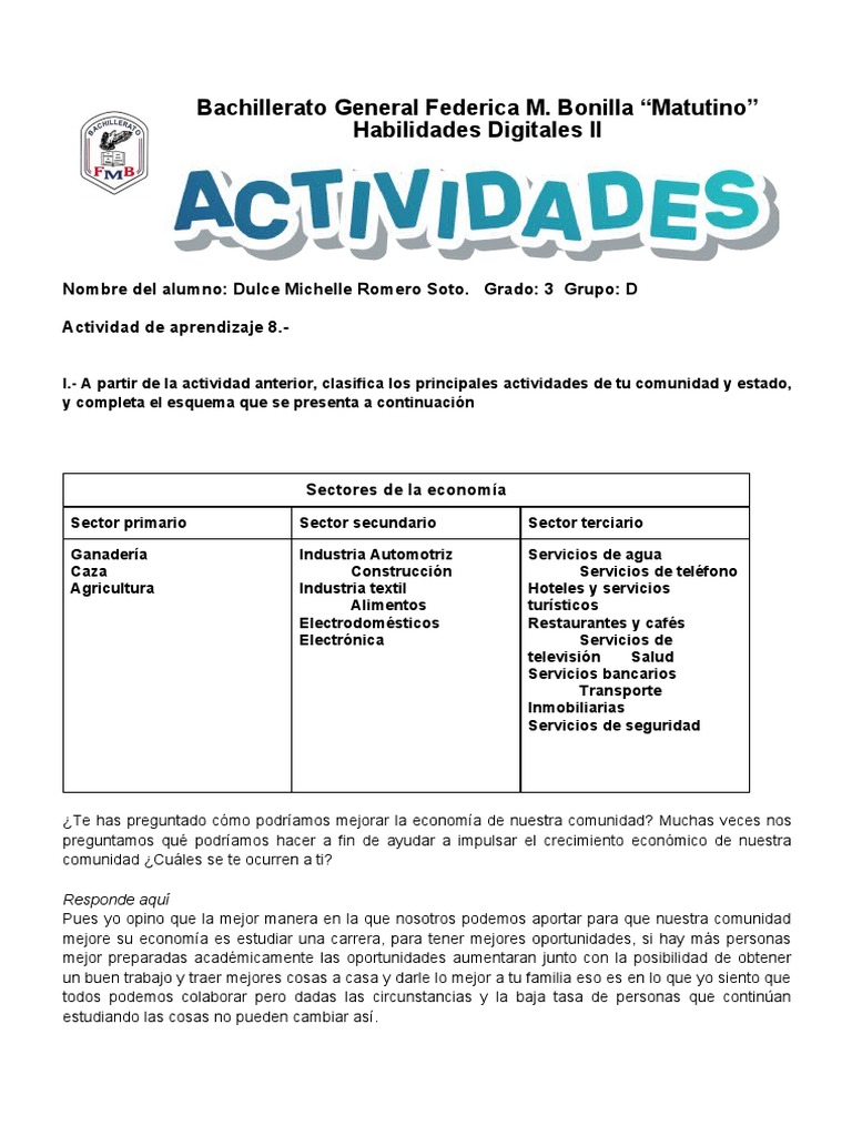 Act8 Bloque3 Dulce Michelle - Romero Soto 3D | PDF | Iniciativa empresarial | Turismo