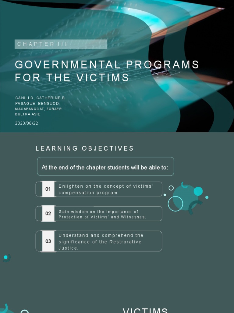 Final PPT Governmental Programs For The Victims | PDF | Restorative ...