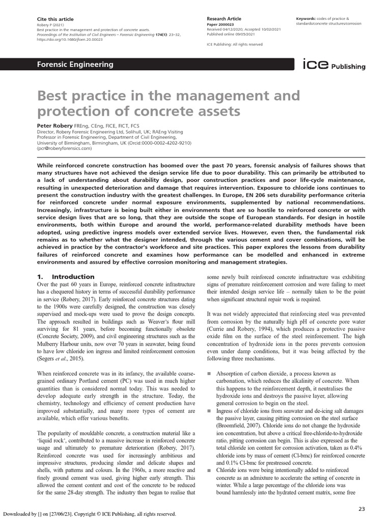 Award Winning Paer-Concrete Structure Protection | PDF | Concrete ...