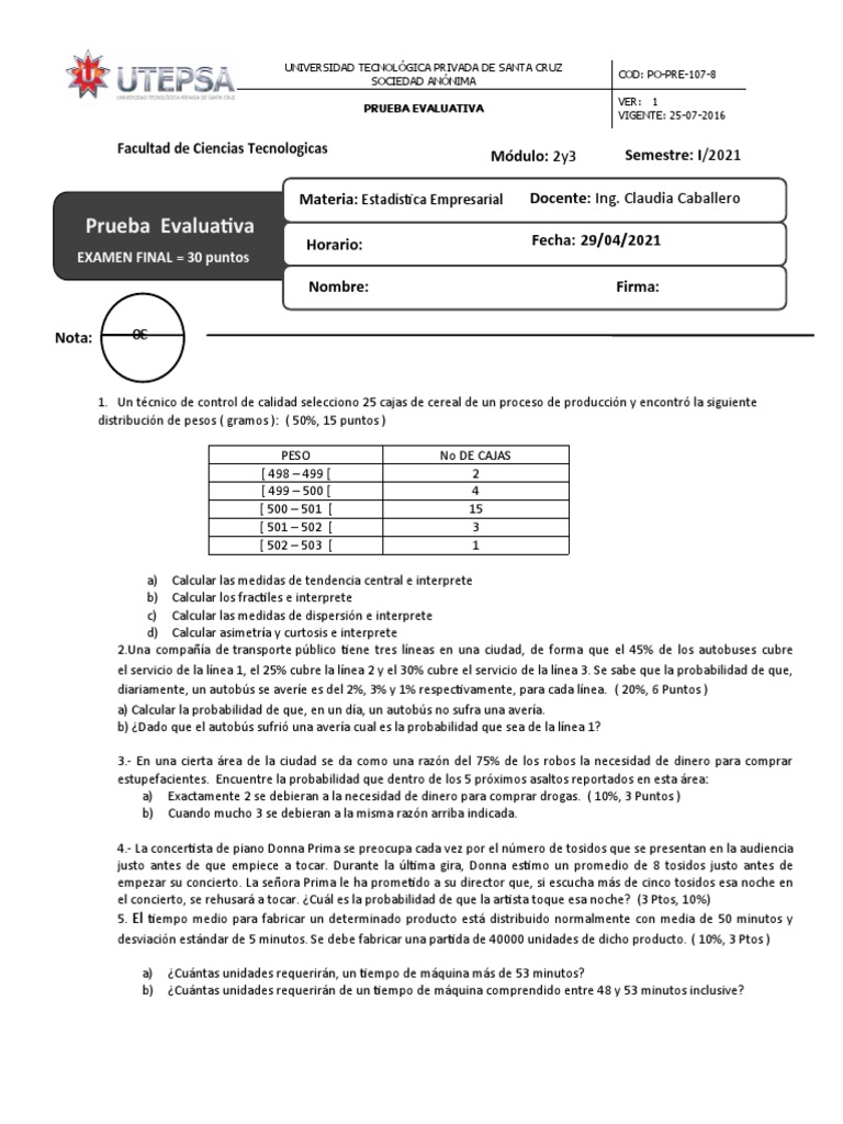 Examen Final T2 Estadistica Emp MOD 2y3 21 | PDF