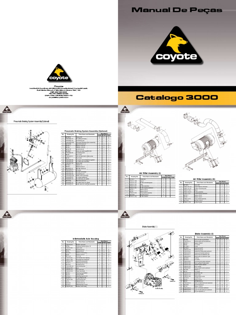 Coyote Tractor Parts Catalog 3000 | PDF | Clutch | Axle