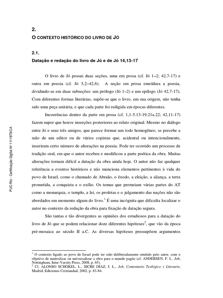 Contexto Hist Jó | PDF | Livro de Jó | Evangelho de João