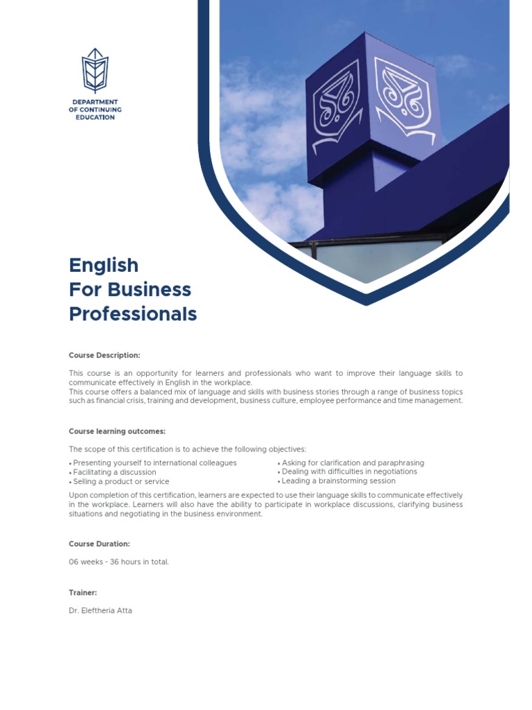 English For Professionals | PDF