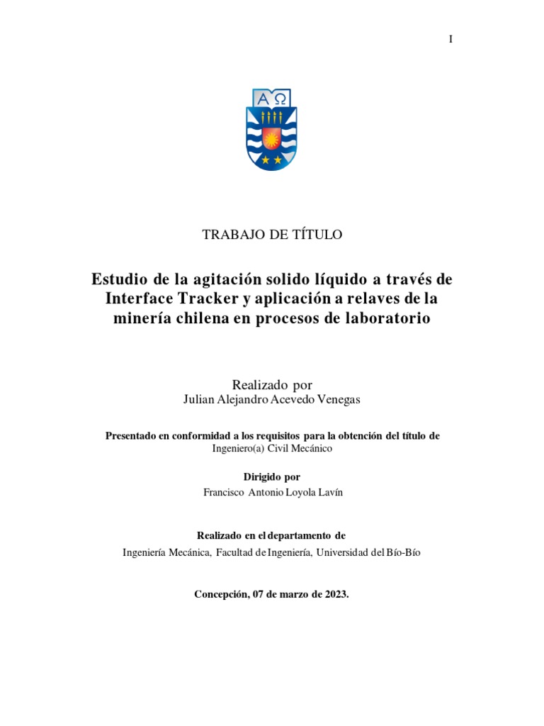 Proyecto de Titulo Julian Alejandro Acevedo Venegas | PDF | Minería | Agua