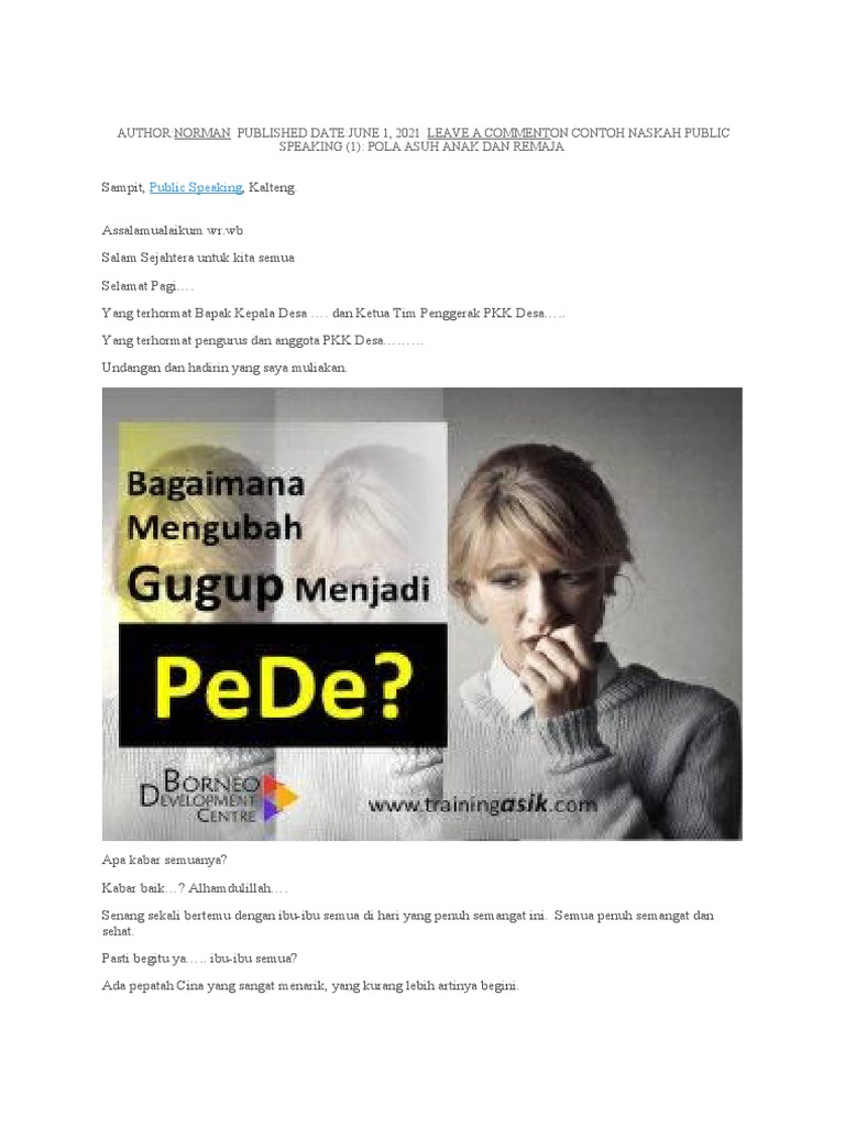 contoh pablik speaking | PDF