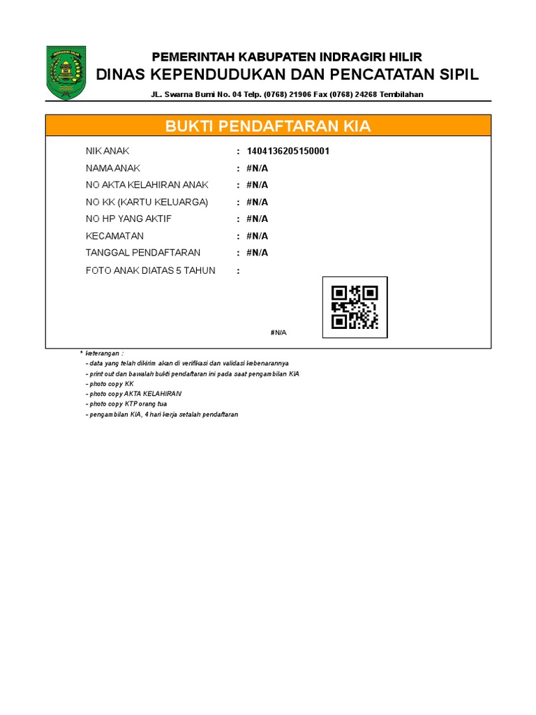FORMULIR KIA (Respons) - BUKTI | PDF
