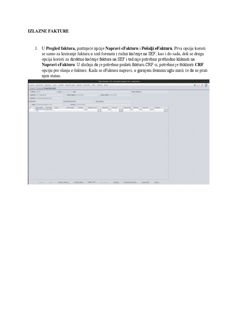 Uputstvo Za E-Fakture | PDF