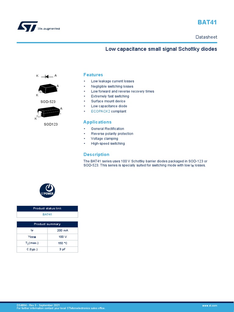 Bat 41 | PDF | Diode | Rectifier