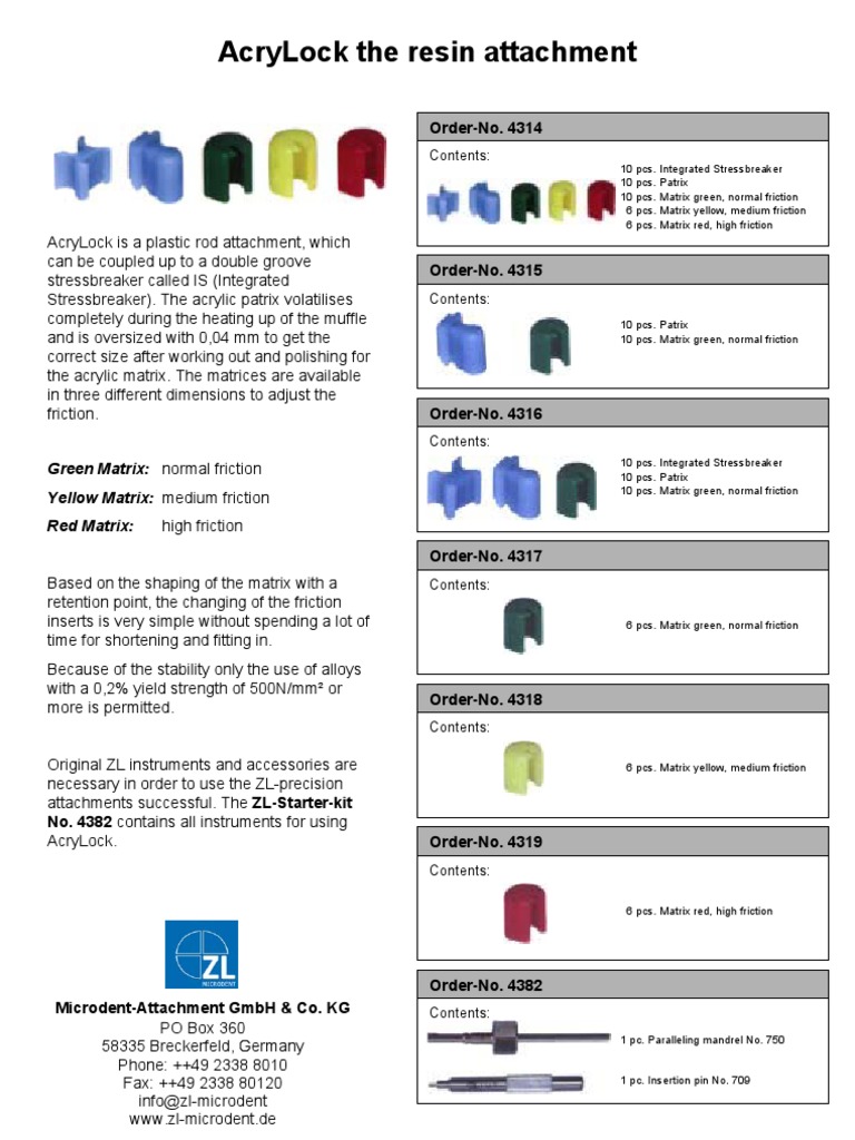Acrylock - Instructions For Use | PDF | Matrix (Mathematics) | Building ...