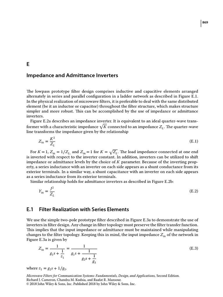 Microwave Filters For Communication Systems - 2018 - Cameron ... Microwave Filters For Communication Systems - 2018 - Cameron ...