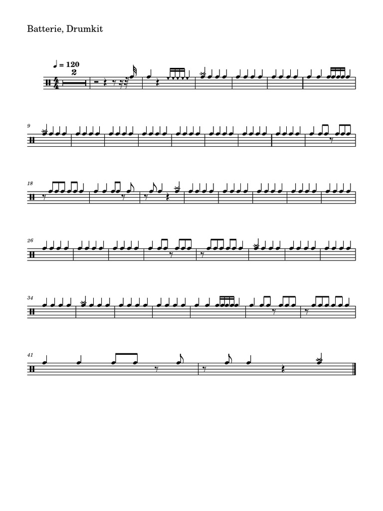Drumkit Sheet Music Notation | PDF