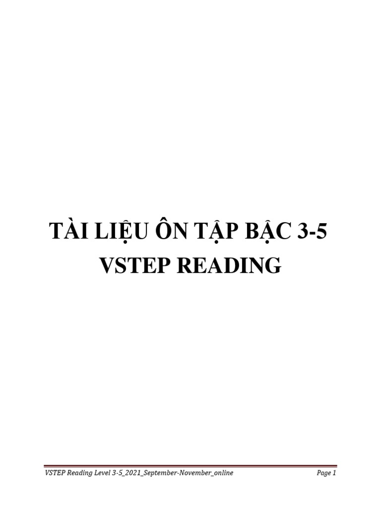 VSTEP READING - 2021.SEpt-Nov - Online - 50p | PDF