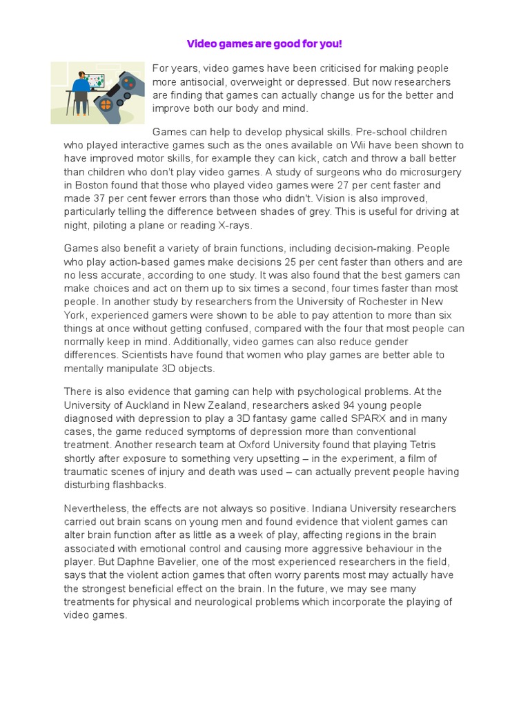 Benefits of Video Games Explored | PDF | Video Games | Decision Making