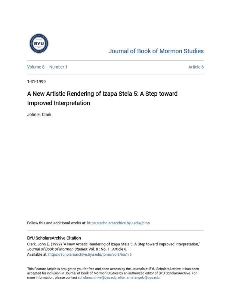 A New Artistic Rendering of Izapa Stela 5 - A Step Toward Improved ...