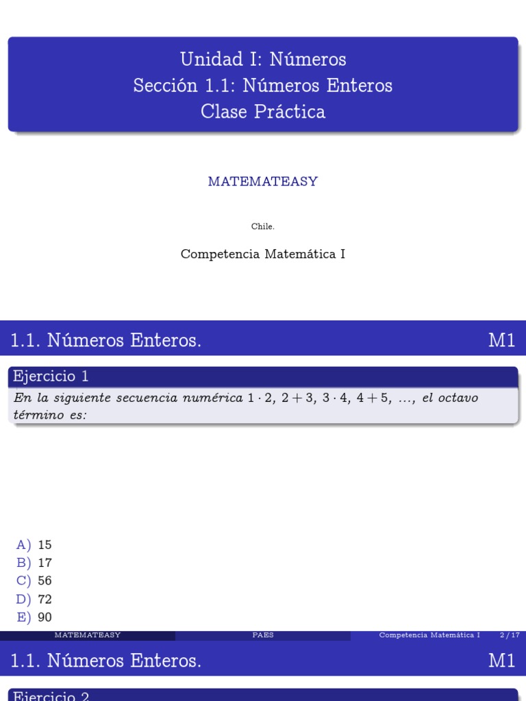 CP1.1 - M1 - Números Enteros | PDF | Entero | Matemática Elemental