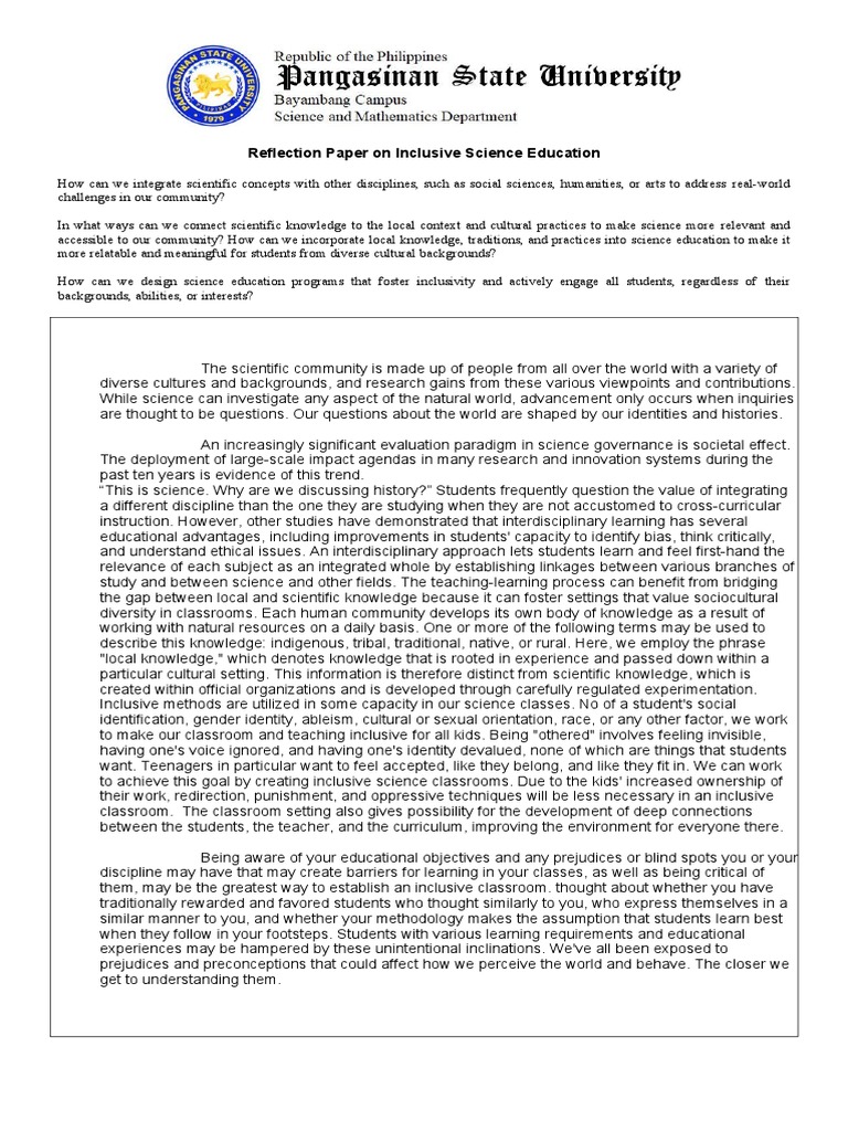 Inclusive Science Education | Download Free PDF | Science | Science ...