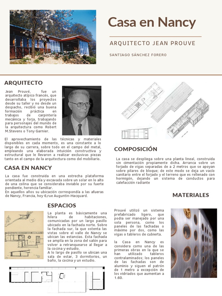 Santiago Sánchez Forero Informacion Casa en Nancy Jean Prouve 2 | PDF ...