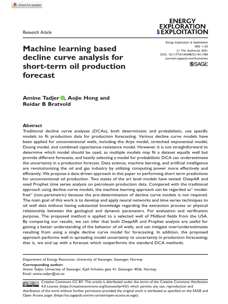 Machine Learning Based Decline Curve Analysis For | PDF | Time Series ...
