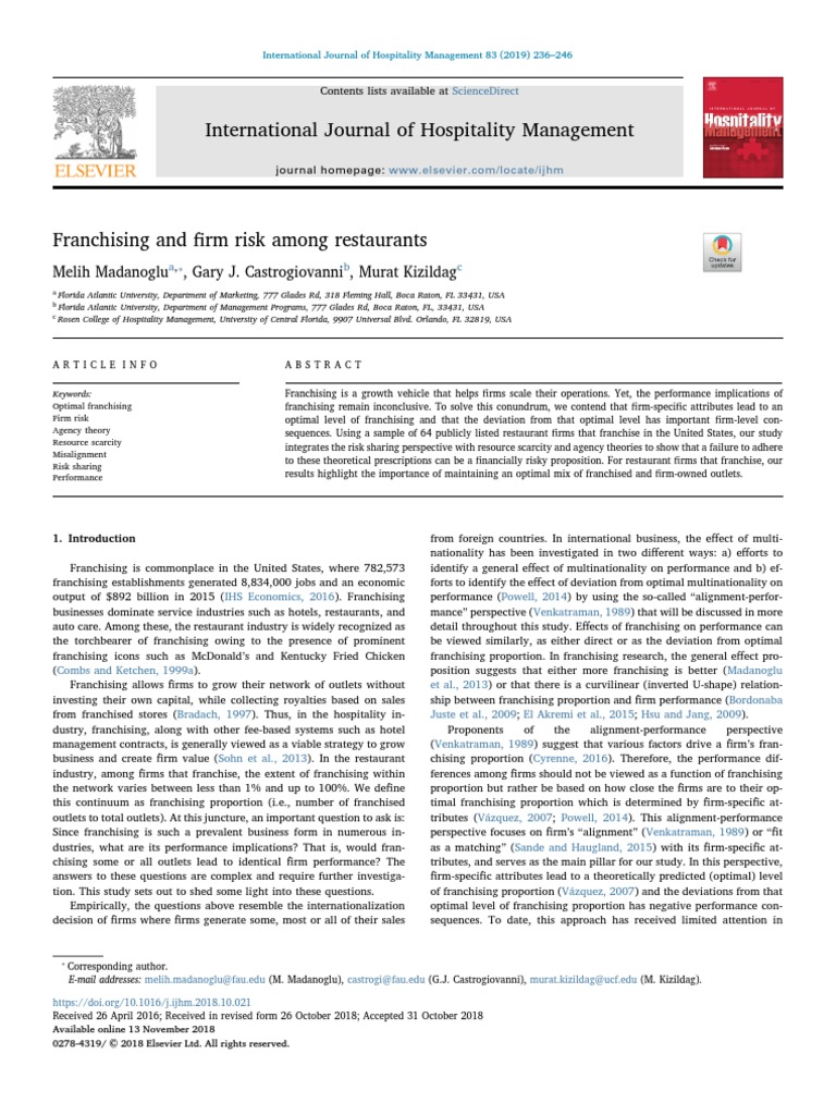 Restaurant Franchising Risks | PDF | Errors And Residuals | Dependent ...