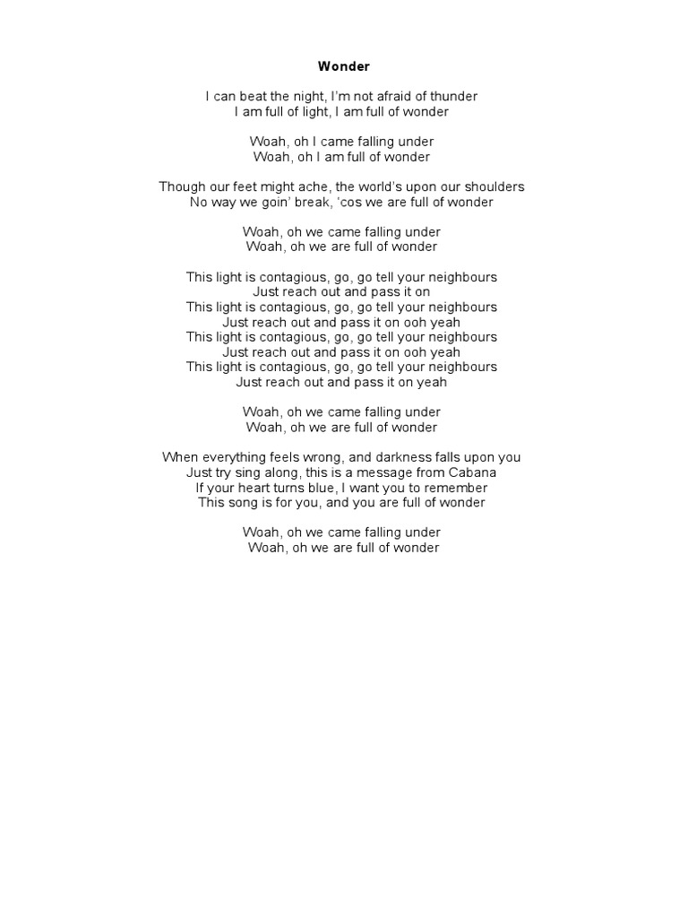 Wonder (Emeli Sande) | PDF