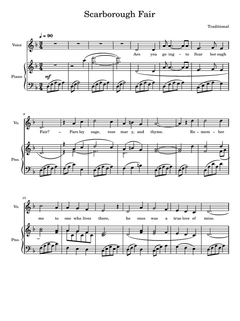 Scarborough Fair Sheet Music | PDF | Songs | Folk Songs