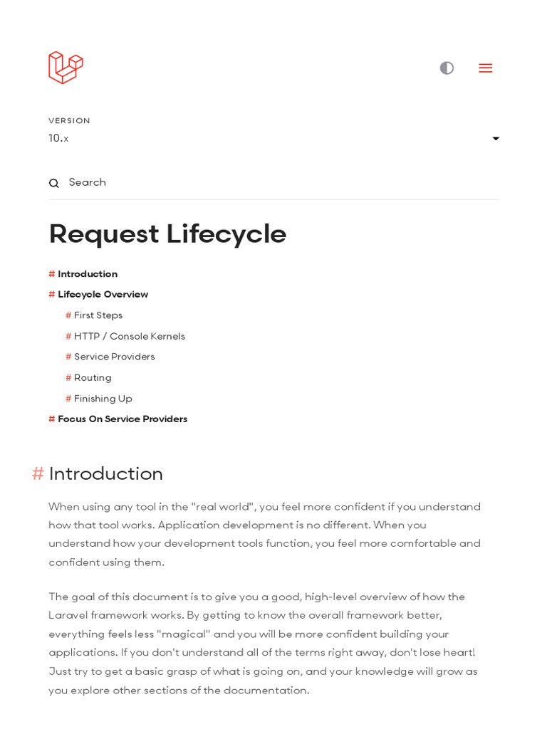 Request Lifecycle - Laravel - The PHP Framework For Web Artisans | PDF ...