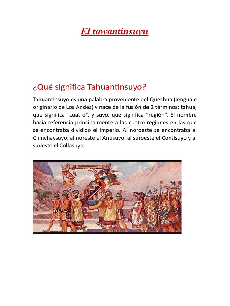 Regiones y Territorios del Tahuantinsuyo | PDF