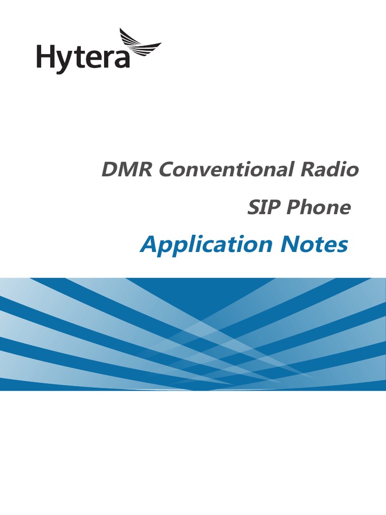 DMR Conventional Radio - SIP Phone - Application Notes - R5.0 | PDF ...
