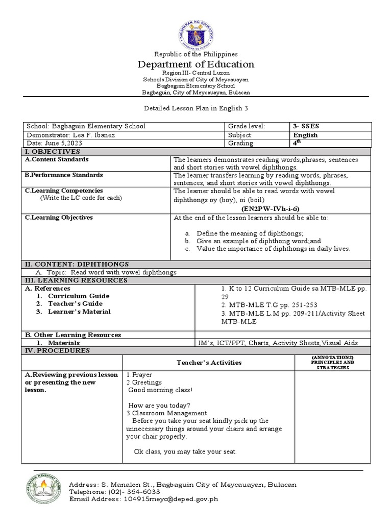 Cot DLP English 4TH | PDF | Learning | Educational Technology