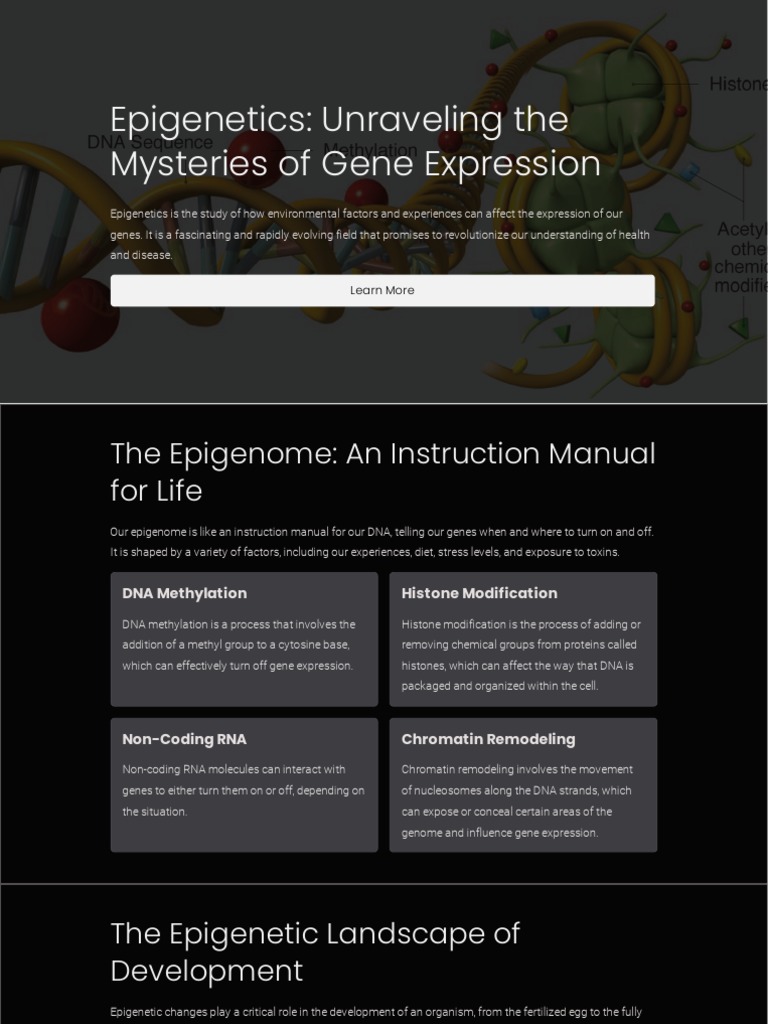 Epigenetics Unraveling The Mysteries of Gene Expression | PDF ...