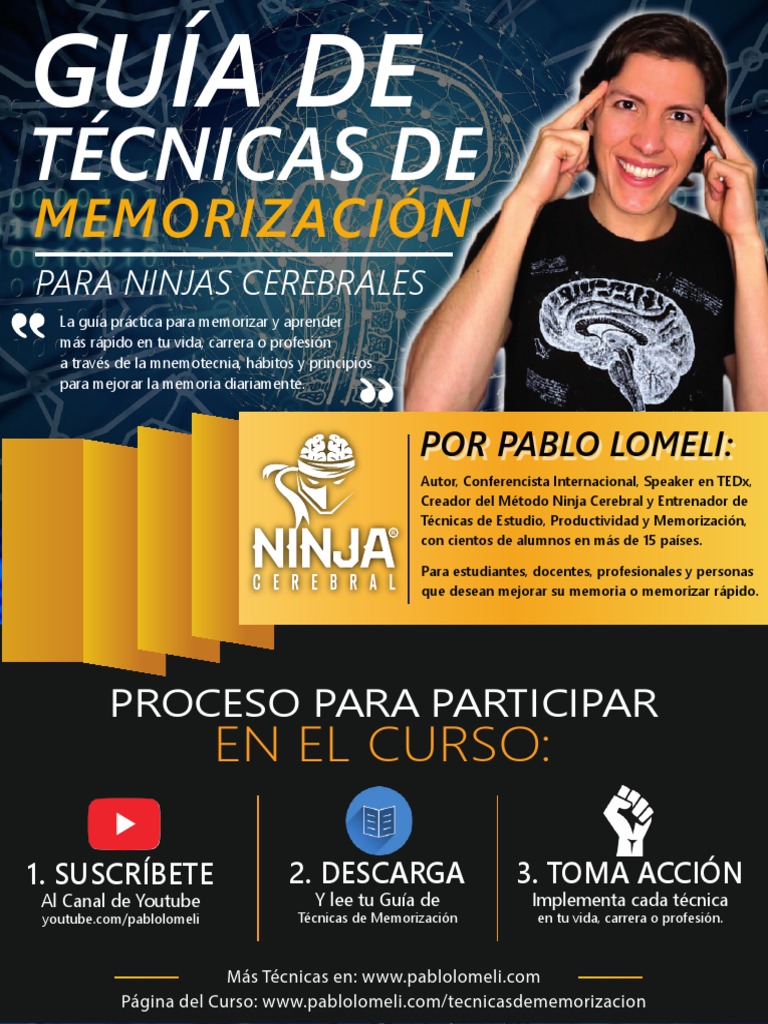 GuÃ A de TÃ©cnicas de MemorizaciÃ N para Ninjas Cerebrales V1 | PDF | Memoria | Mnemotécnico