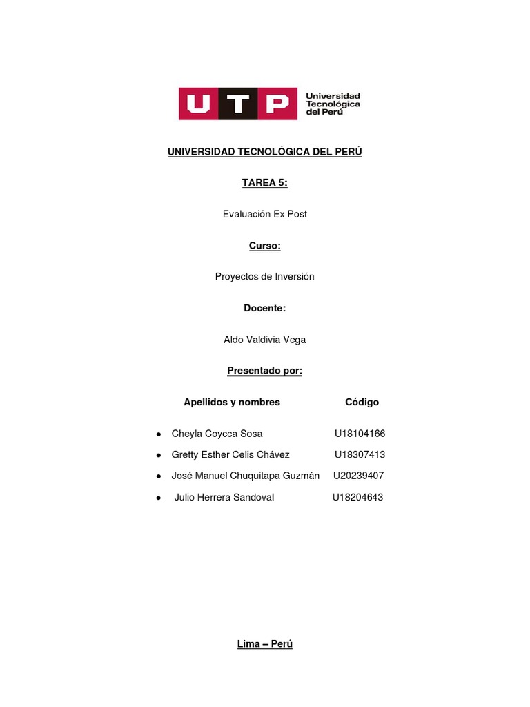 TAREA 5_Evaluación Ex Post | PDF | Evaluación
