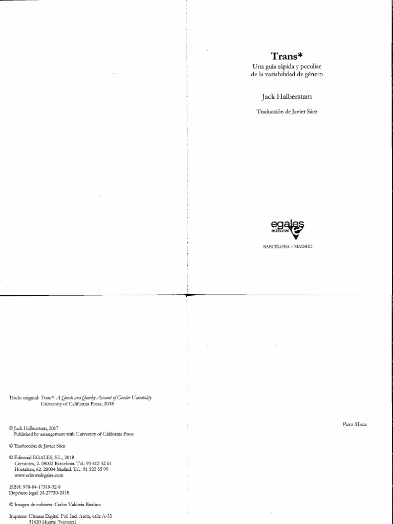 II - Jack Halberstam, Trans Que Hay en Un Nombre | PDF