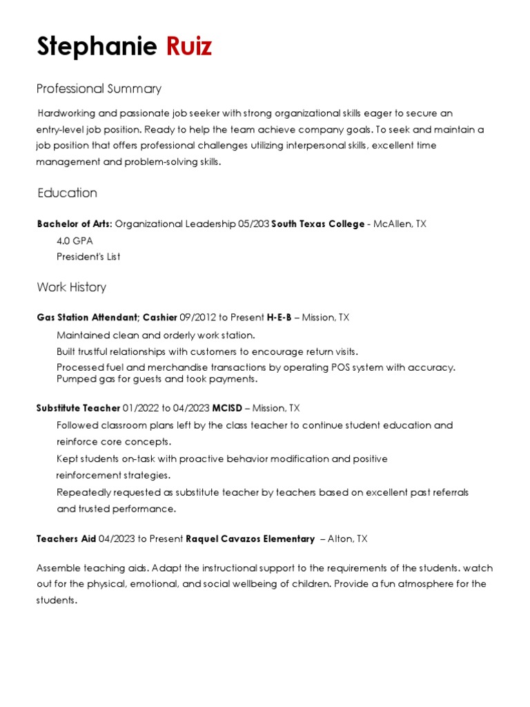 Stephanie Ruiz Resume | PDF