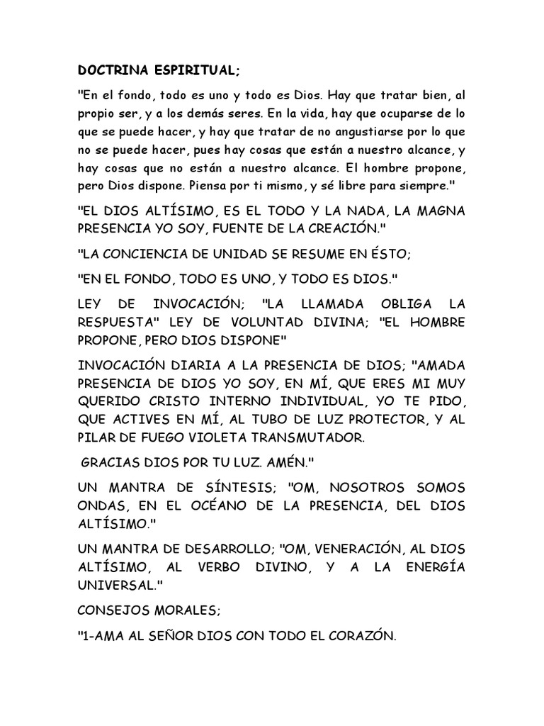 Doctrina Espiritual | PDF | Dios | Creencia religiosa y doctrina