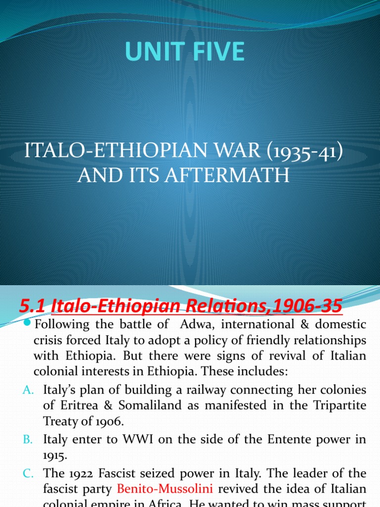 Grade 10 History Unit Five | PDF | World War II | Ethiopia