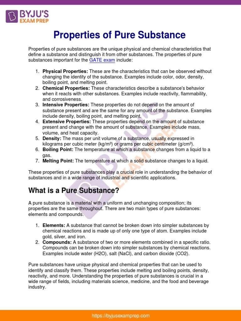 Properties of Pure Substance Gate Notes 381686837008983 | PDF ...