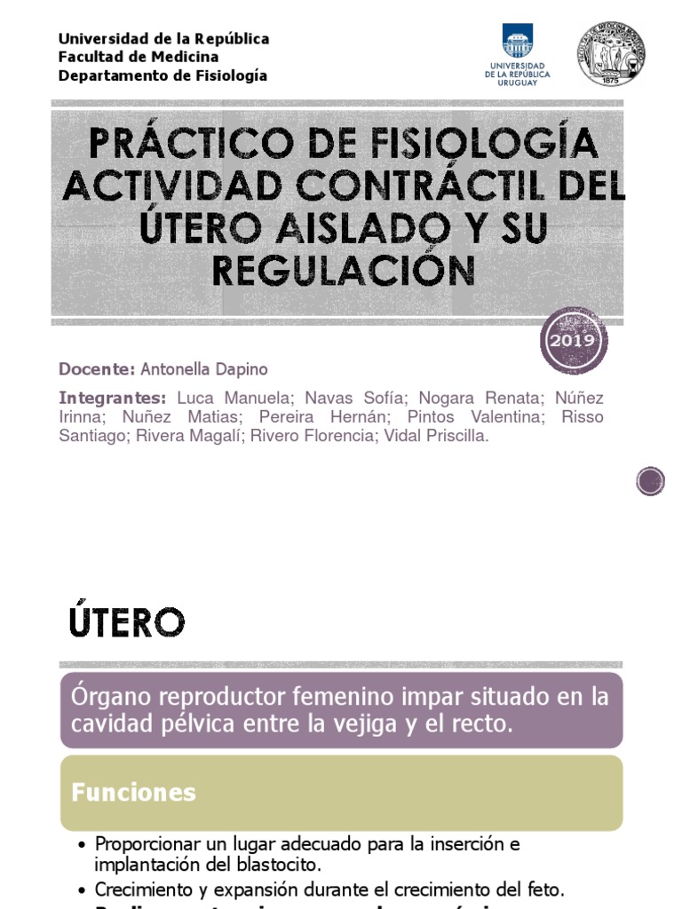 Práctico de Fisiología Contraccion Del Útero Aislado y Su Reg Corregido ...