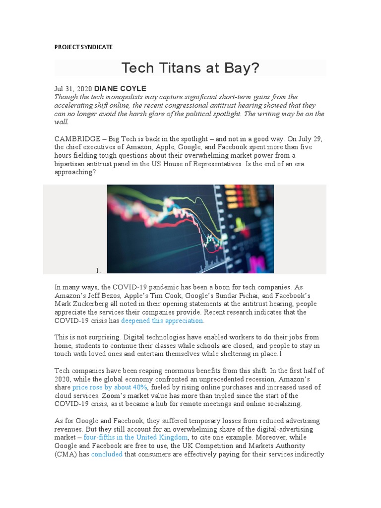 DIANE COYLE - Tech Titans at Bay | PDF | Economies
