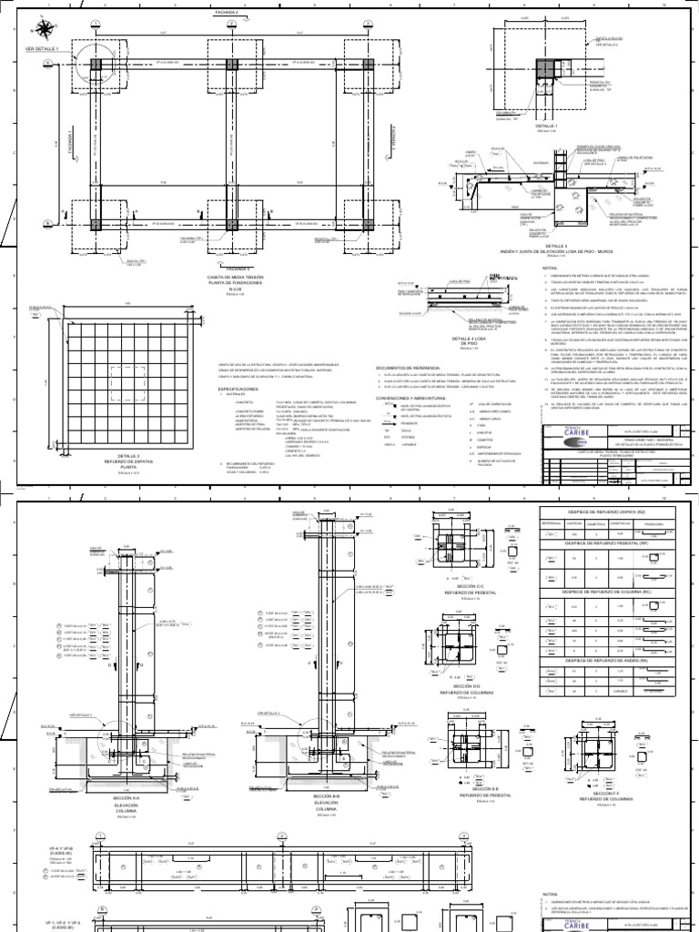 IV-PL-CI-EST-REV A-222 Caseta de Media Tensión - Plano de Estructura | PDF