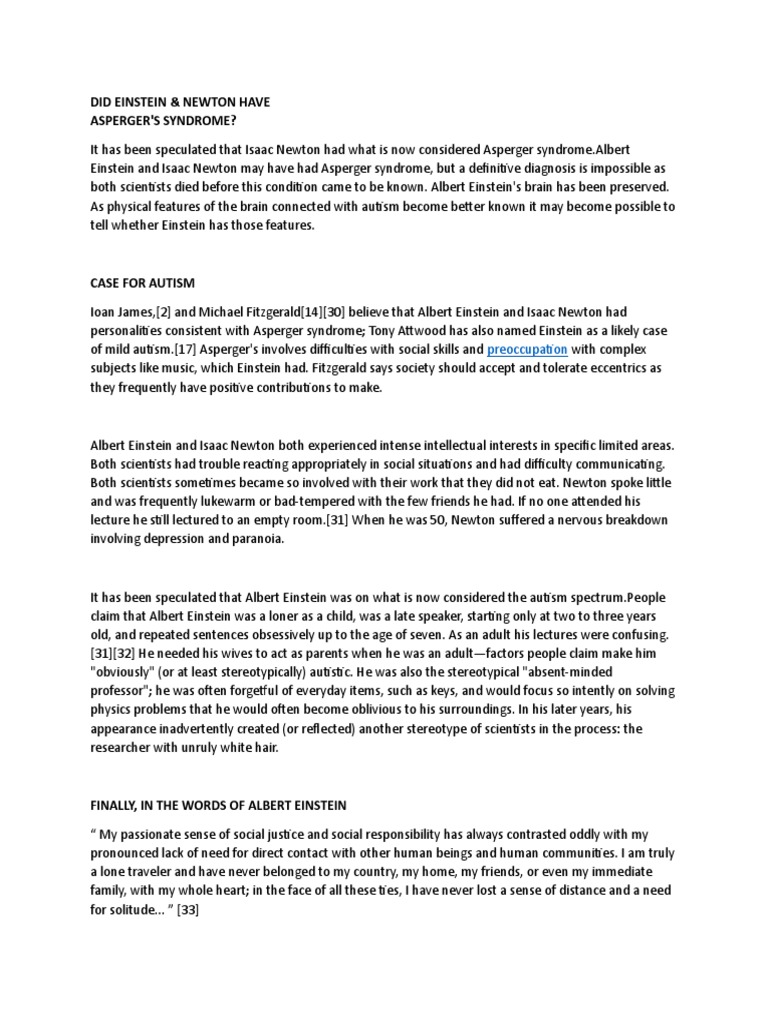 Did Einstein | PDF | Asperger Syndrome | Autism Spectrum