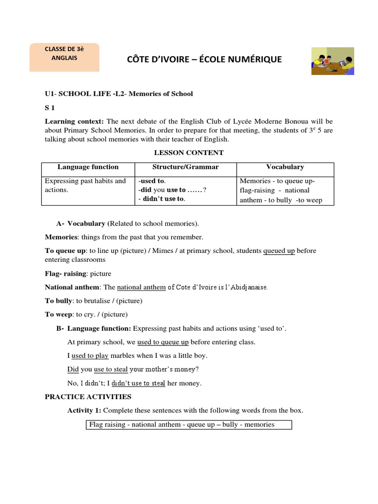 Unit 1 Lesson 2 Anglais | PDF | Teachers | Human Communication